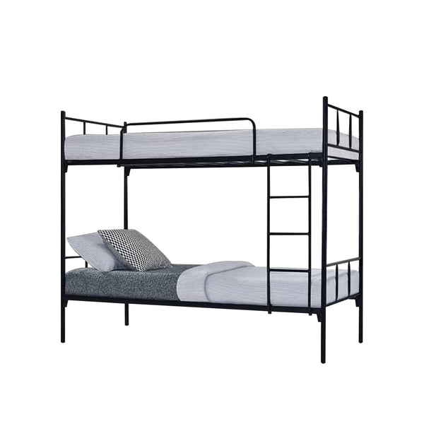 Kalila Metal Double Decker Bed Frame With Mattress Package In Black ...