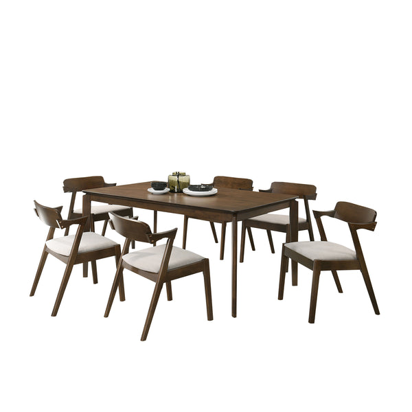 Raco 4/6 Seater Nordic Dining Set w/ Table, Chair & Bench Solid Rubber ...
