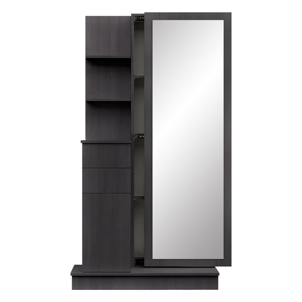 Ailene Tall Dressing Table Dresser with Full-Body Mirror in Walnut, Br ...