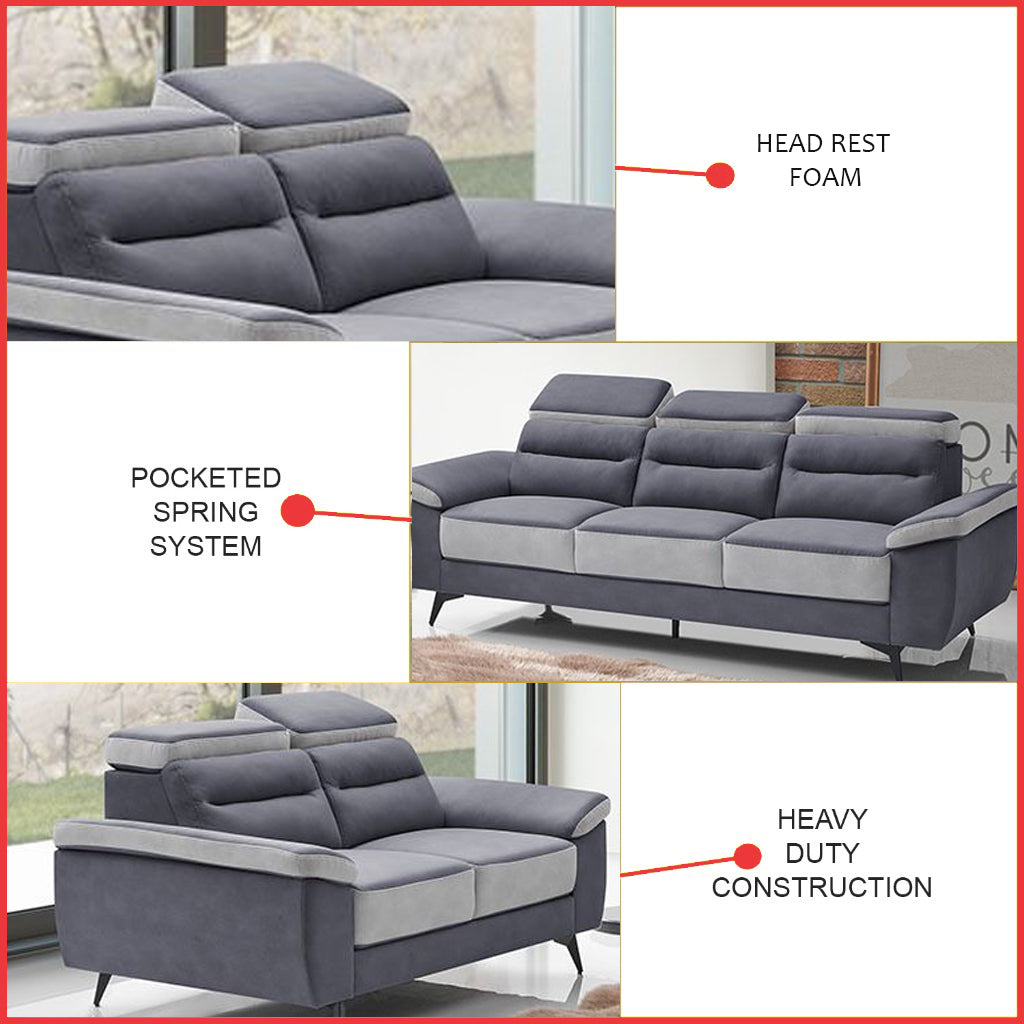 Lovinna 2-Seater and 3-Seater Sofa Pet Pocketed Spring System ...