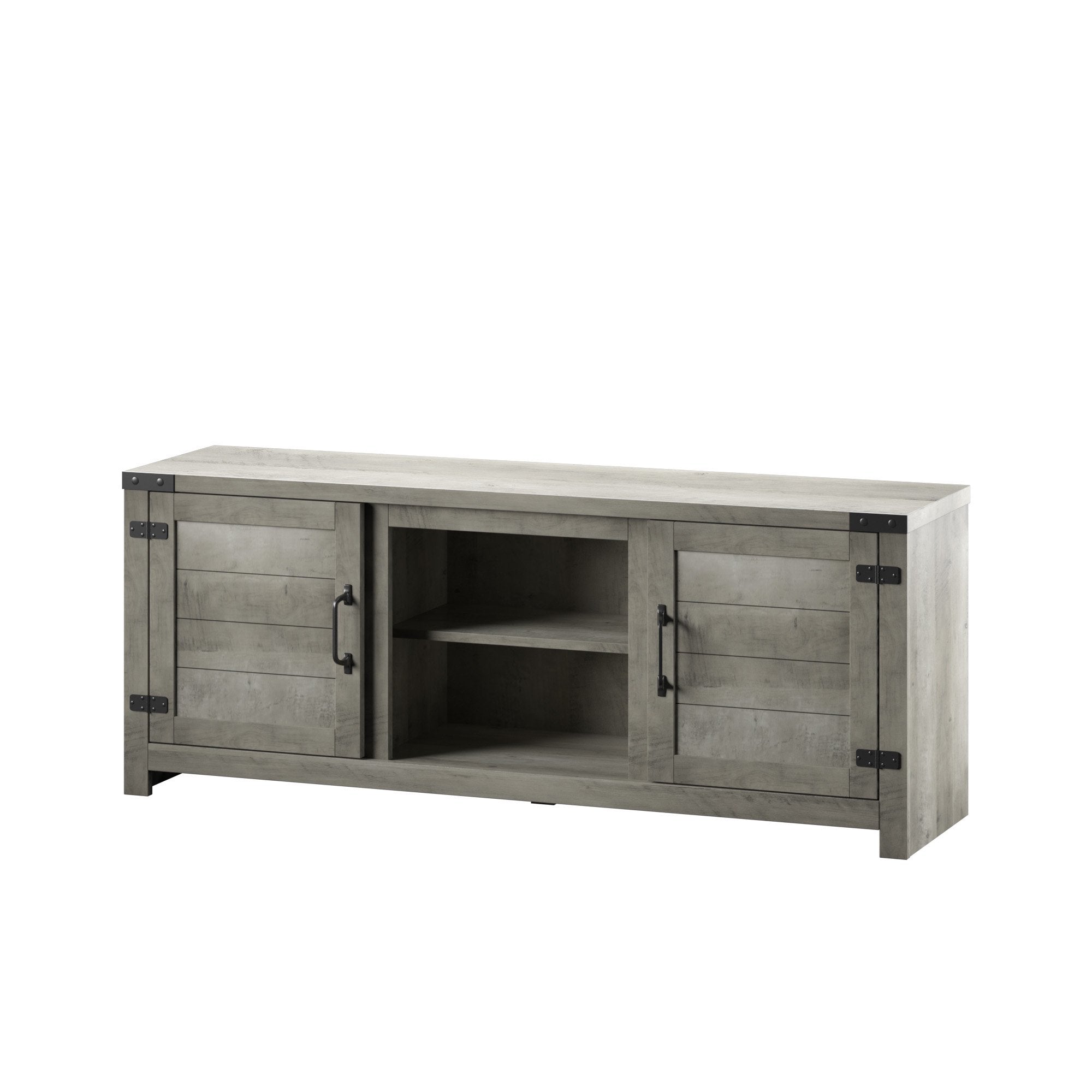 Cottage TV Stand with Planked Doors and Nail Head Details in 2 Colours ...
