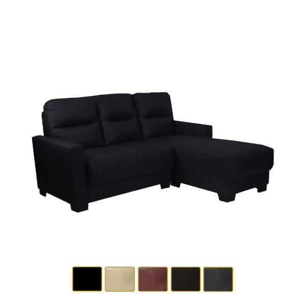 Alison 3 Seater Leather L- Shape Sofa 5 Colours | Furnituremart.sg