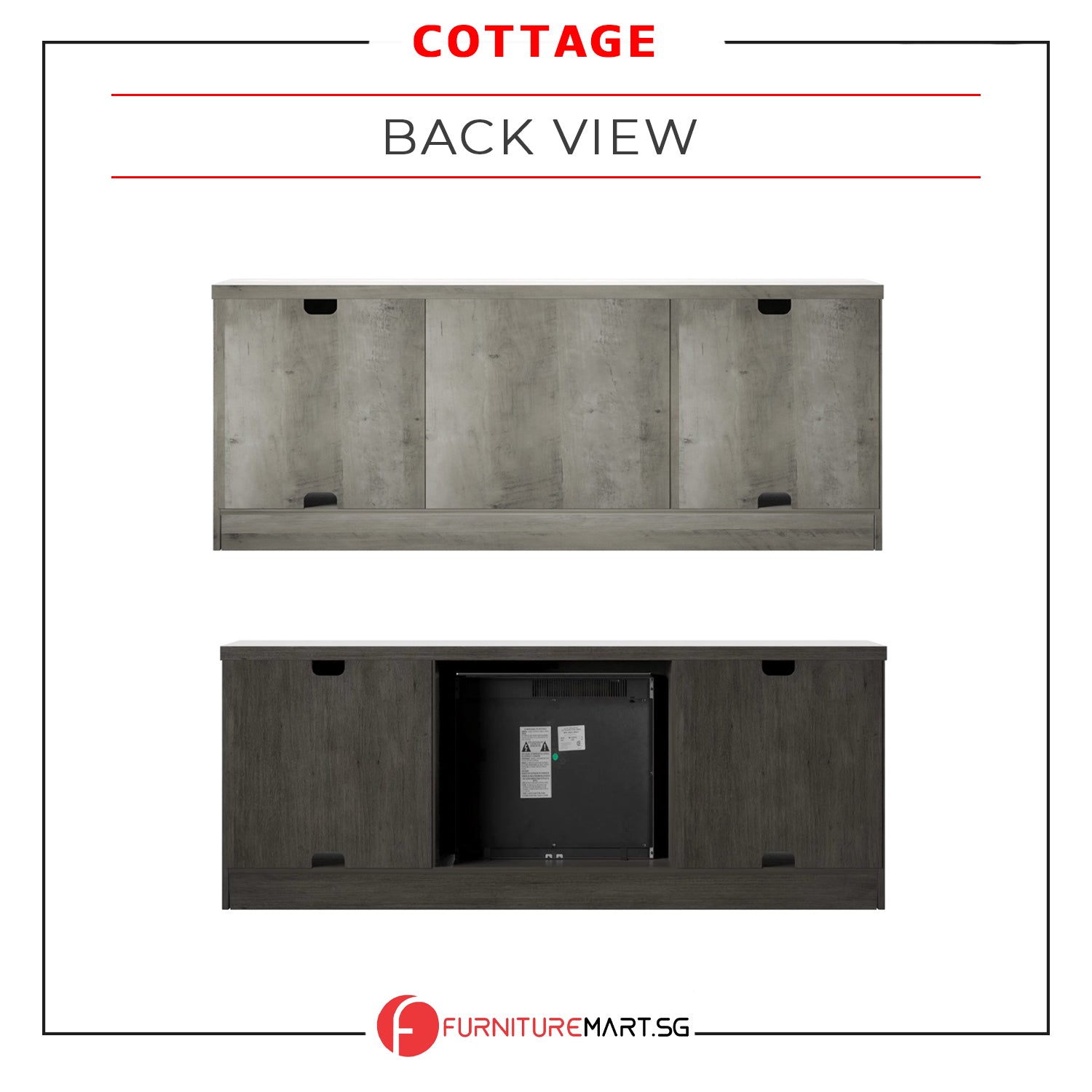 Cottage TV Stand with Planked Doors and Nail Head Details in 2 Colours ...